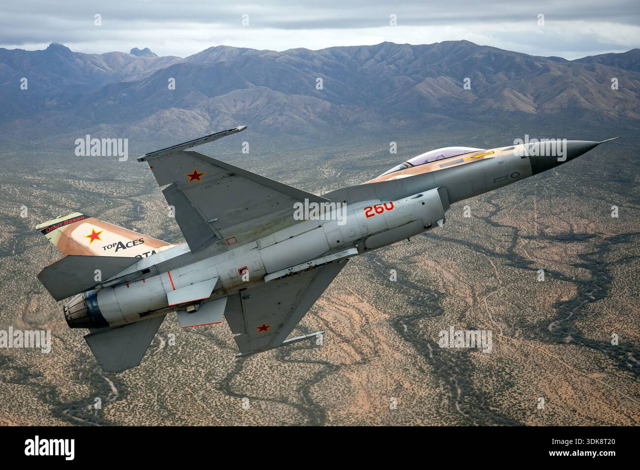A General Dynamics F-16A Netz fighter aircraft operated by Top Aces is ...
