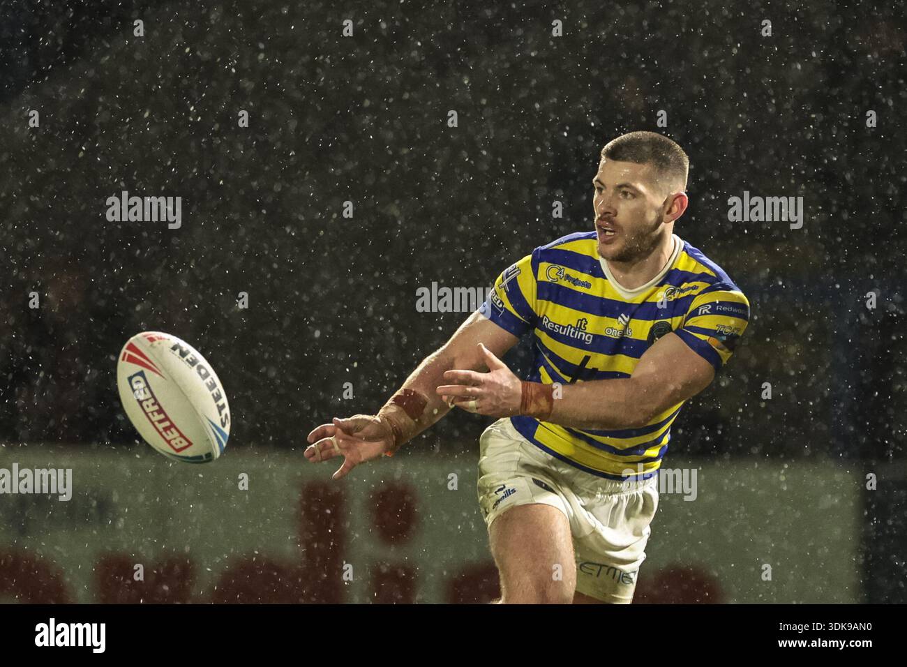 Danny Walker of Warrington Wolves in action during the Pre Season match ...
