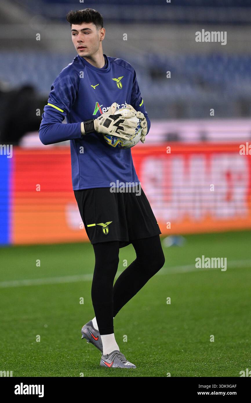 Edoardo Motta of S.S. Lazio warm up prior the match of the 23th ...