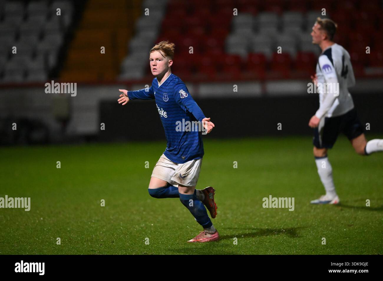 Braids Graham of Everton U21 celebrates after scoring teams first goal ...
