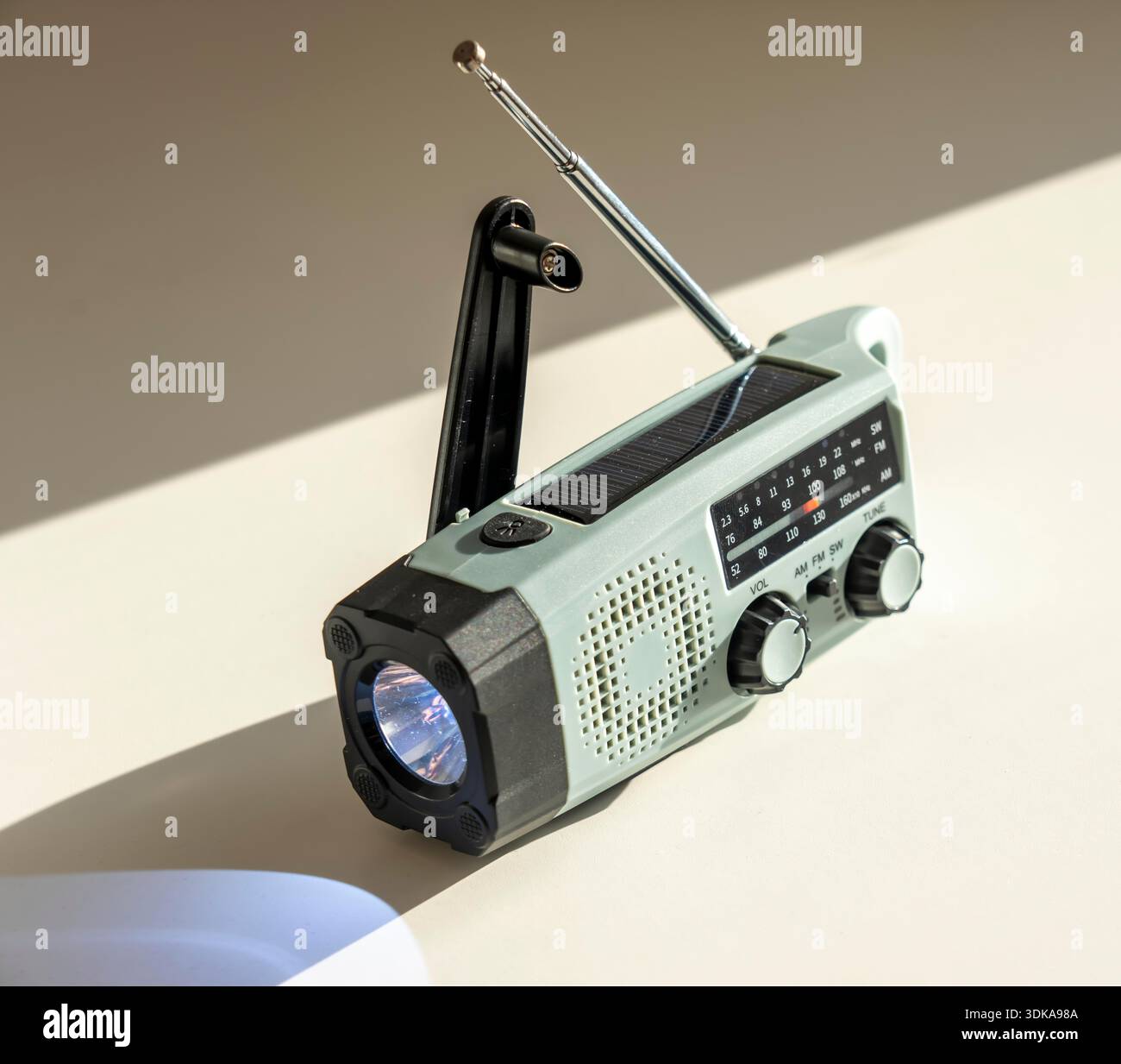 Radio with crank operation; turning the crank generates electricity in ...