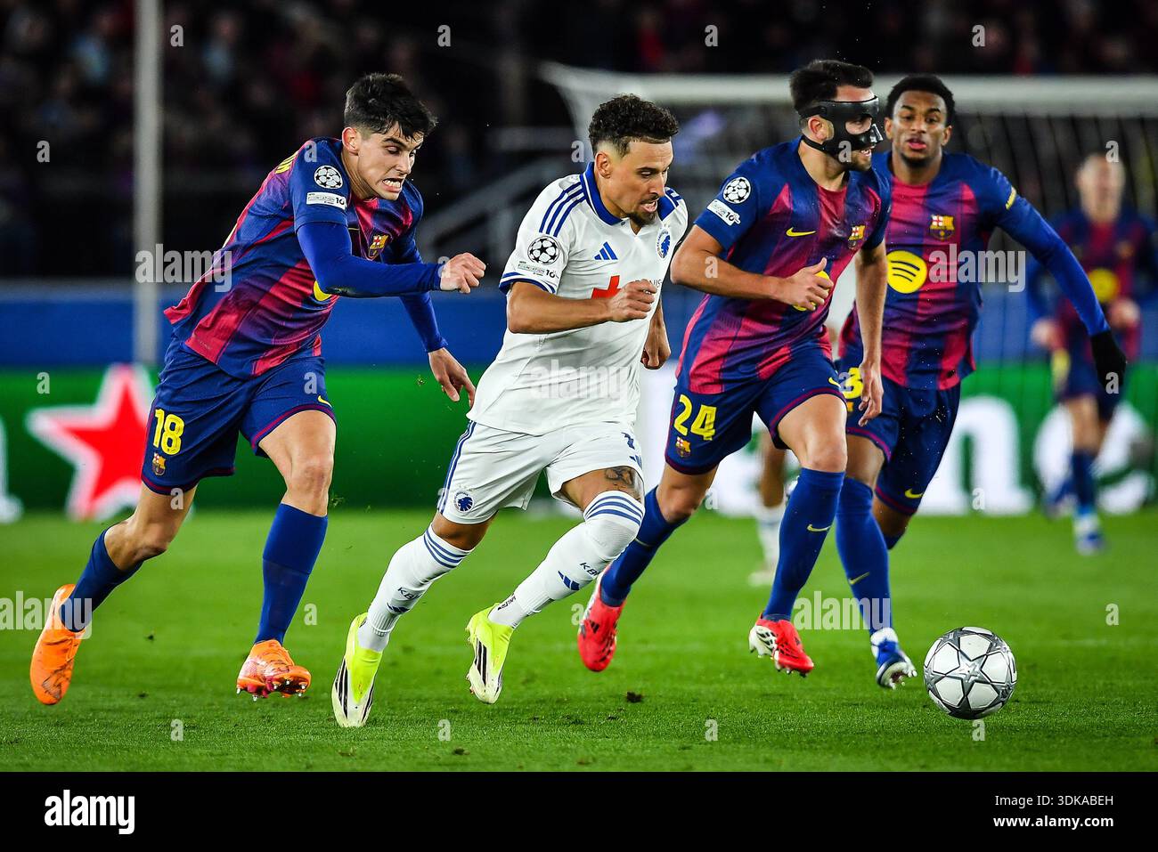 Gerard MARTIN of Barcelona, Jordan LARSSON of FC Copenhagen, Eric ...