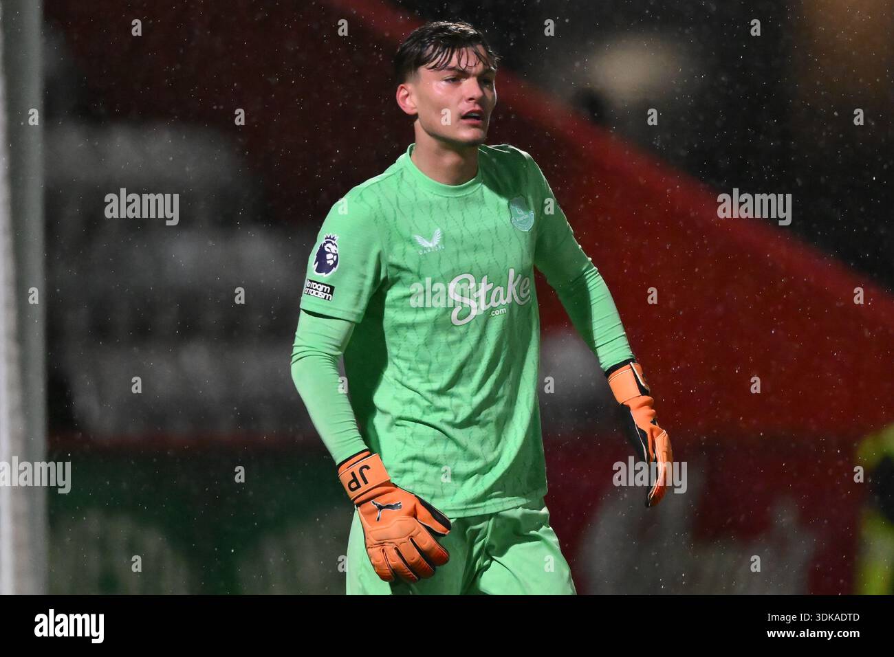 George Pickford Goalkeeper of Everton U21 looks on during the Premier ...