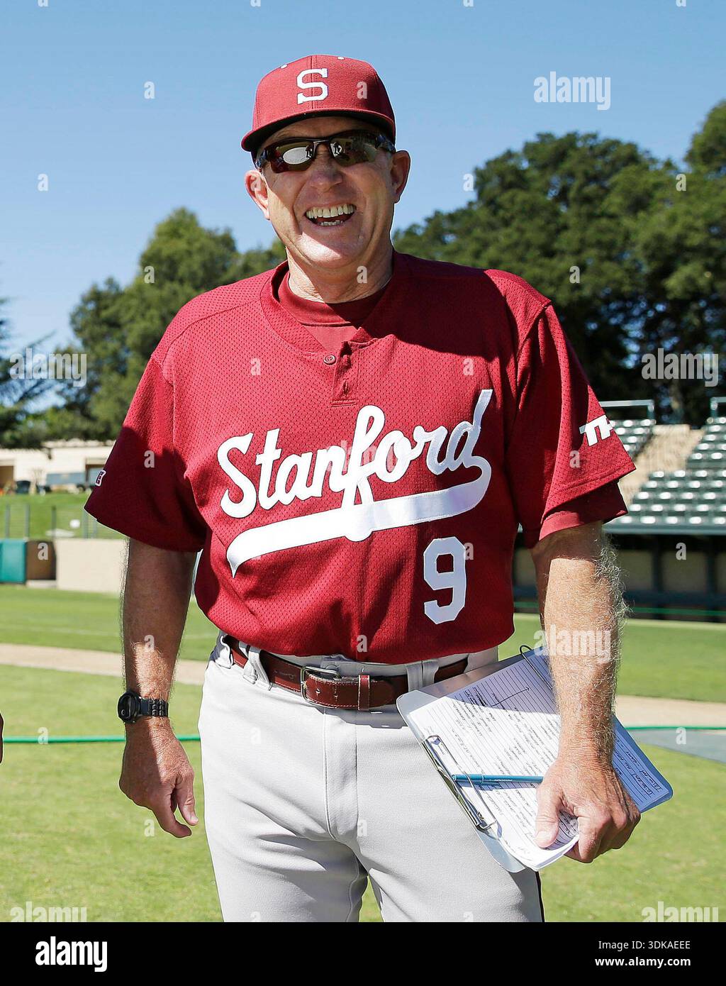 FILE - Stanford coach Mark Marquess smiles before practice at the ...