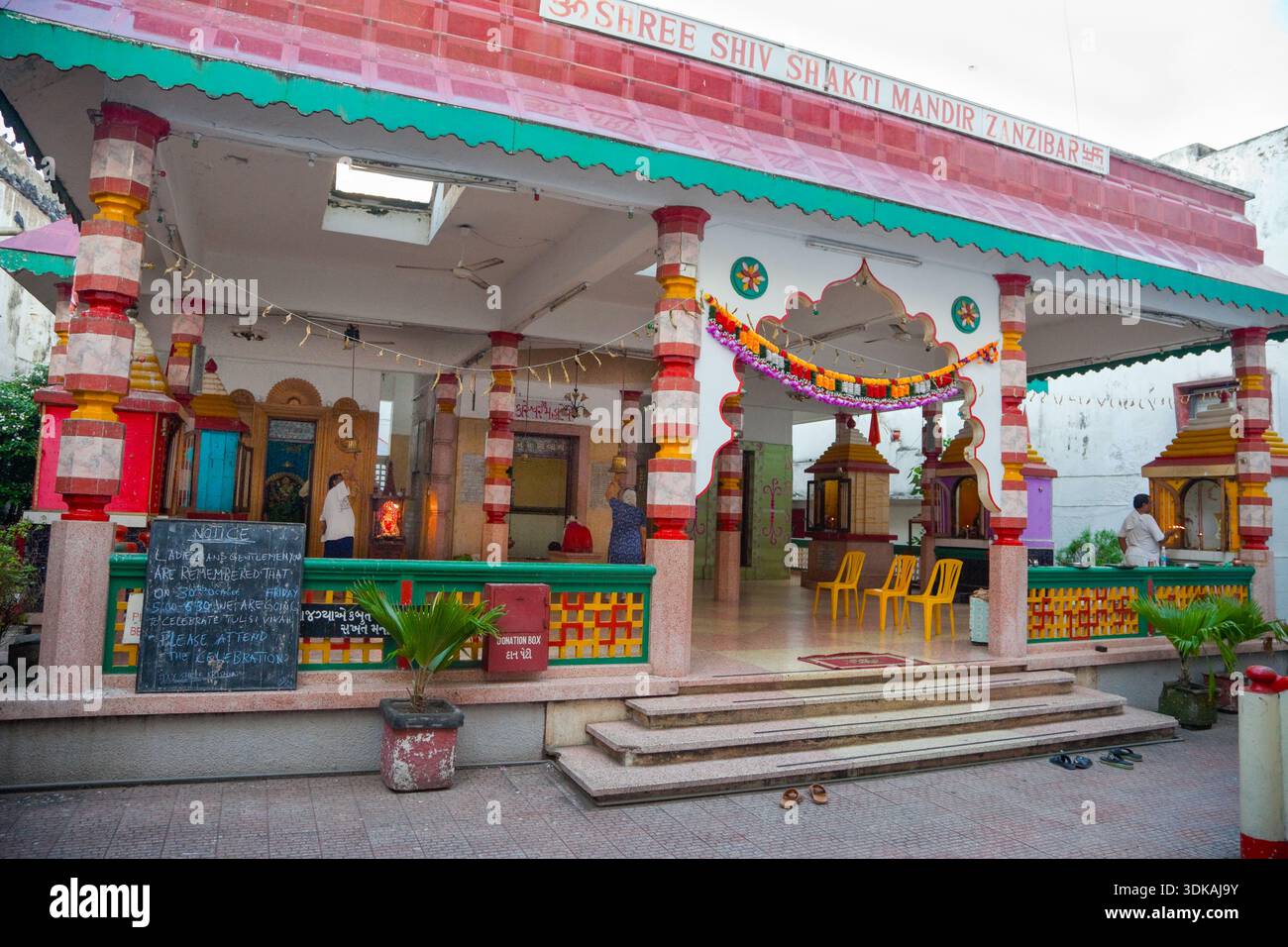 Stone Town, Zanzibar, Tanzania. Shree Shiv Shakti Mandir Temple, a ...