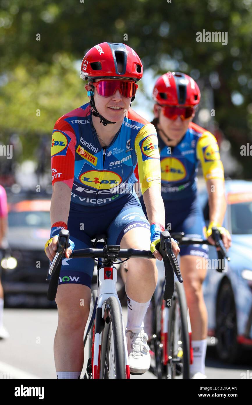 Amanda Spratt of Lidl–Trek during the Women’s One Day Race in the 2026 ...