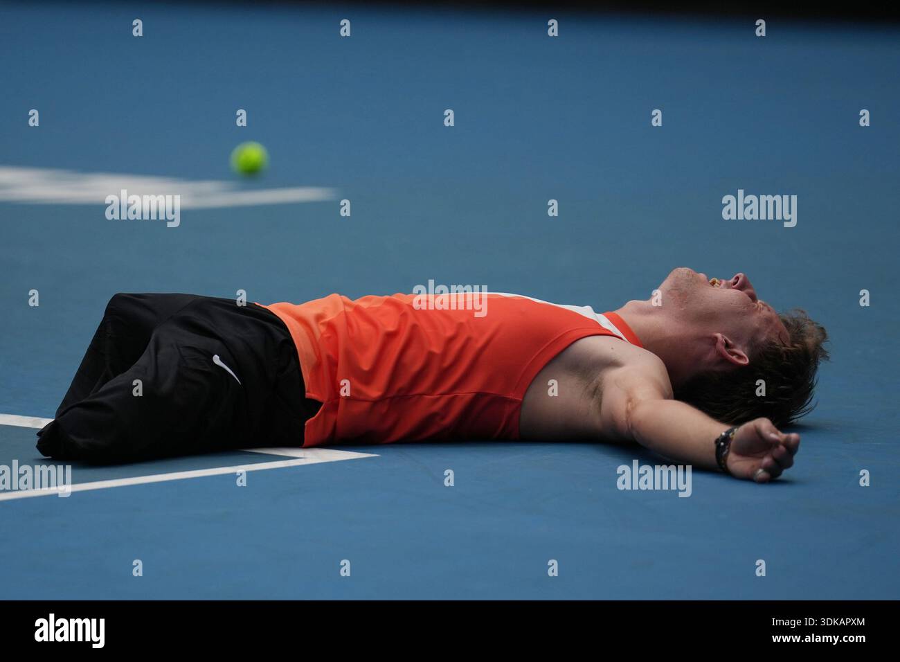 Niels Vink of the Netherlands reacts after defeating compatriot Sam ...