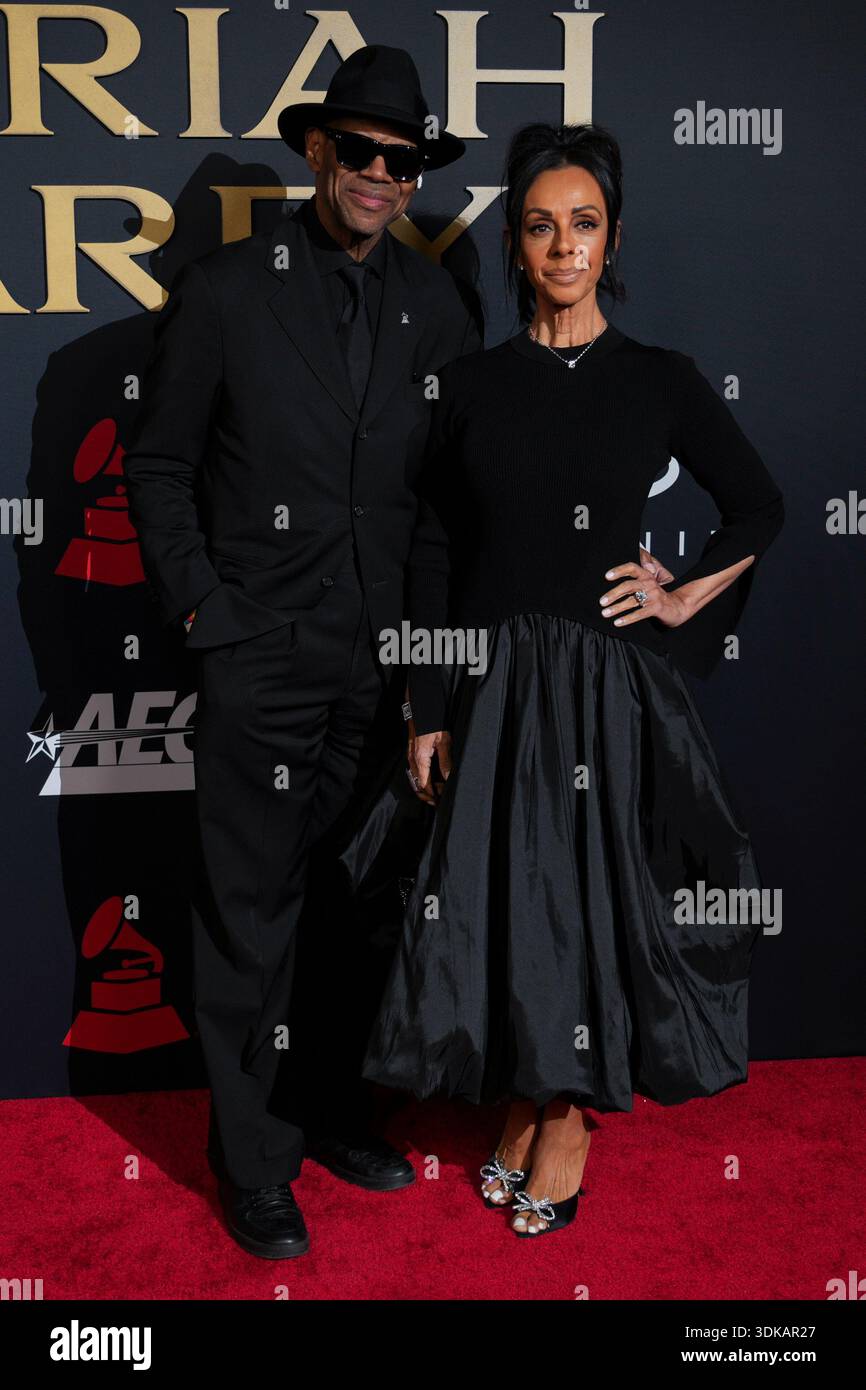Jimmy Jam, left, and Lisa Harris arrive at MusiCares Person of the Year ...