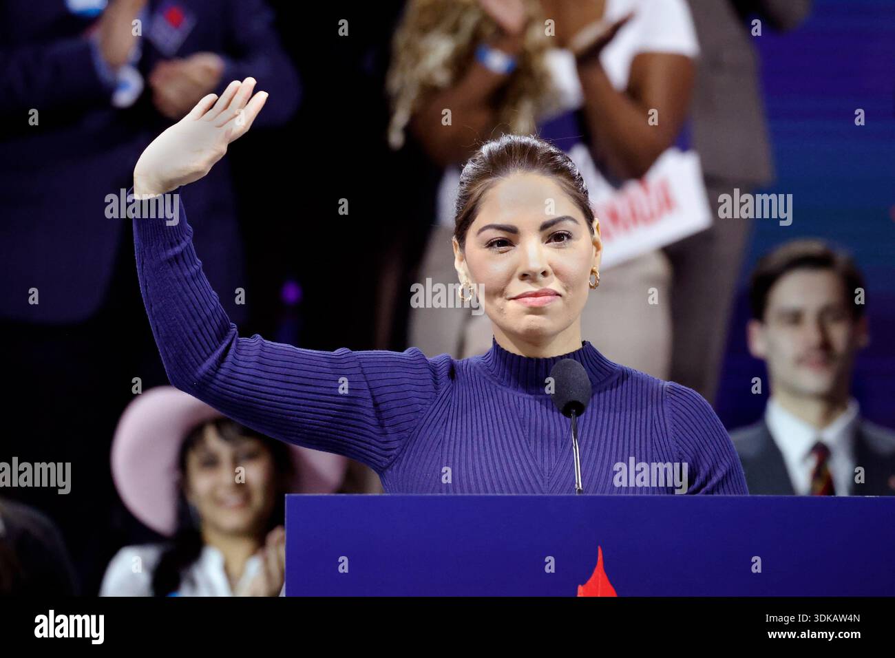 Anaida Poilievre waves as she indroduces her husband, Conservative ...