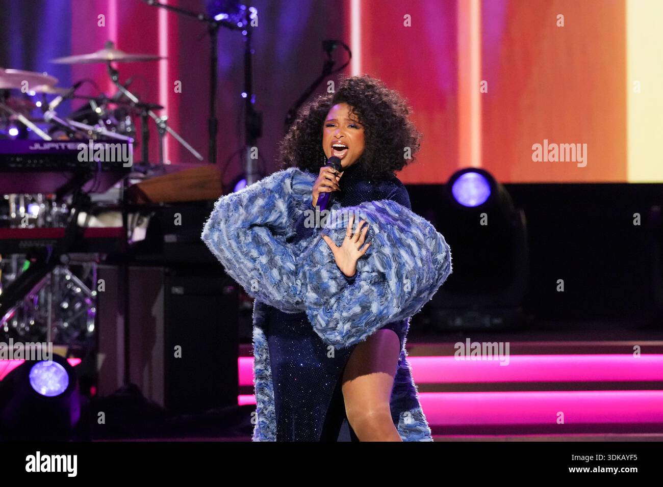 Jennifer Hudson performs a medley during MusiCares Person of the Year ...