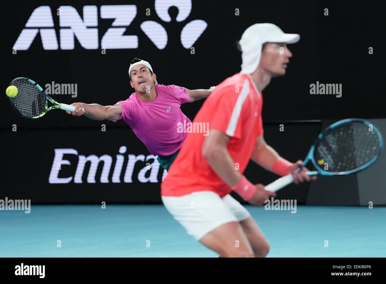 Australia's Jason Kubler, left, and Marc Polmans in action against ...