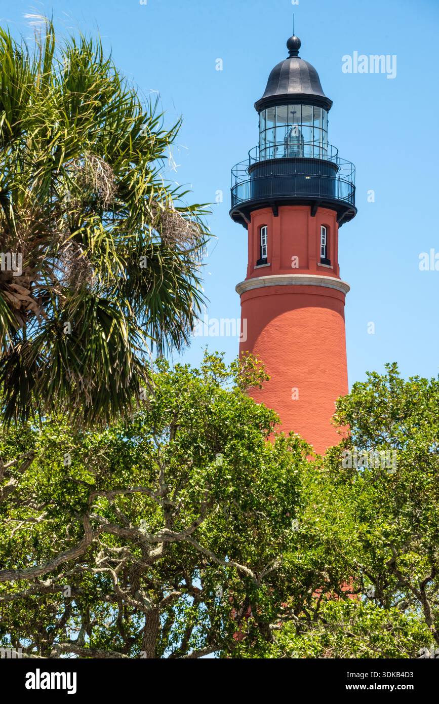Historic Ponce Inlet Lighthouse, completed in 1887, in Ponce Inlet ...