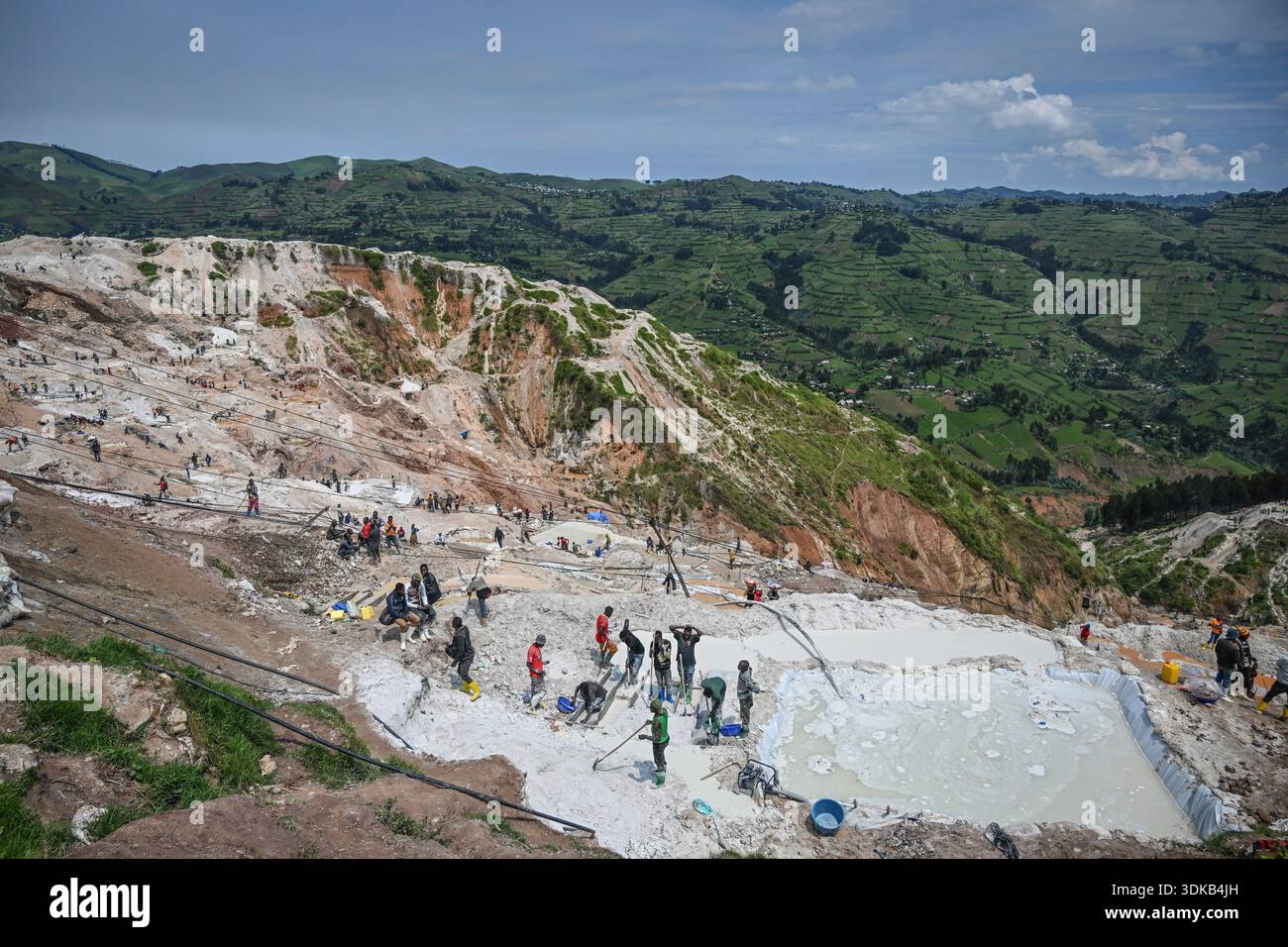 FILE - Miners work at the D4 Gakombe coltan mining quarry in Rubaya ...