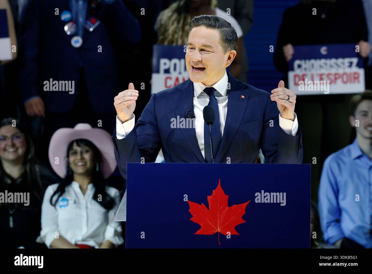 Conservative Leader Pierre Poilievre delivers his keynote address at ...