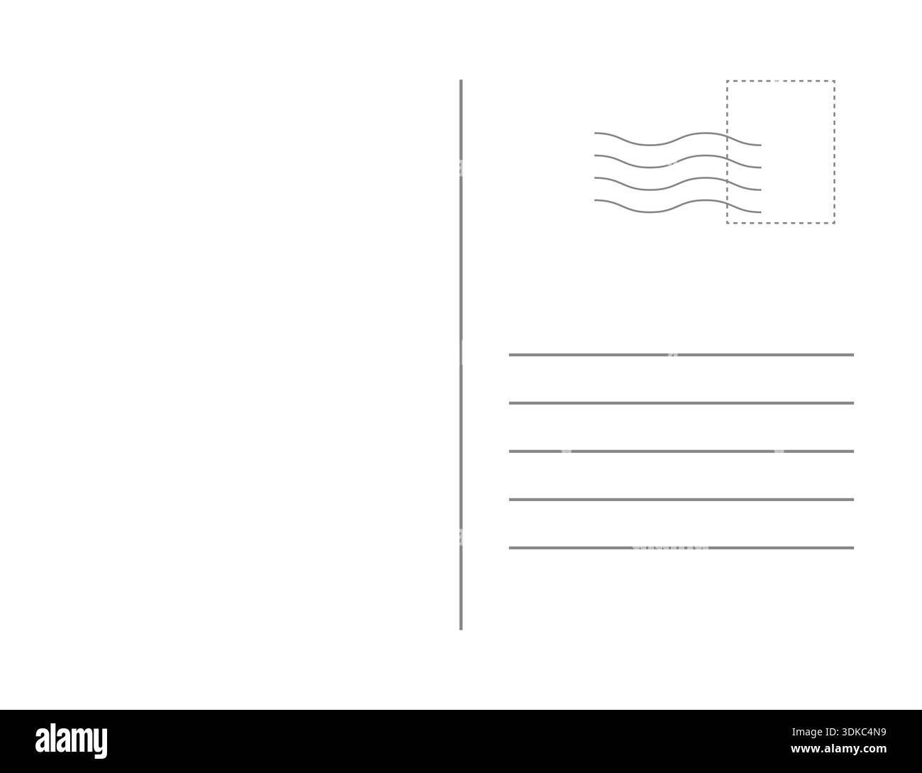Realistic blank postcard template with stamp mark and address lines ...