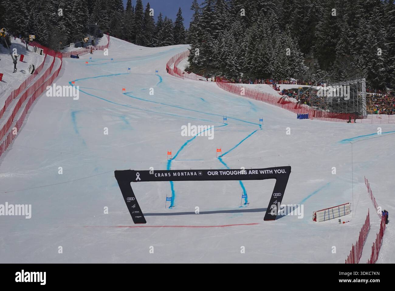 A view of slope at the finish area of an alpine ski, women's World Cup ...