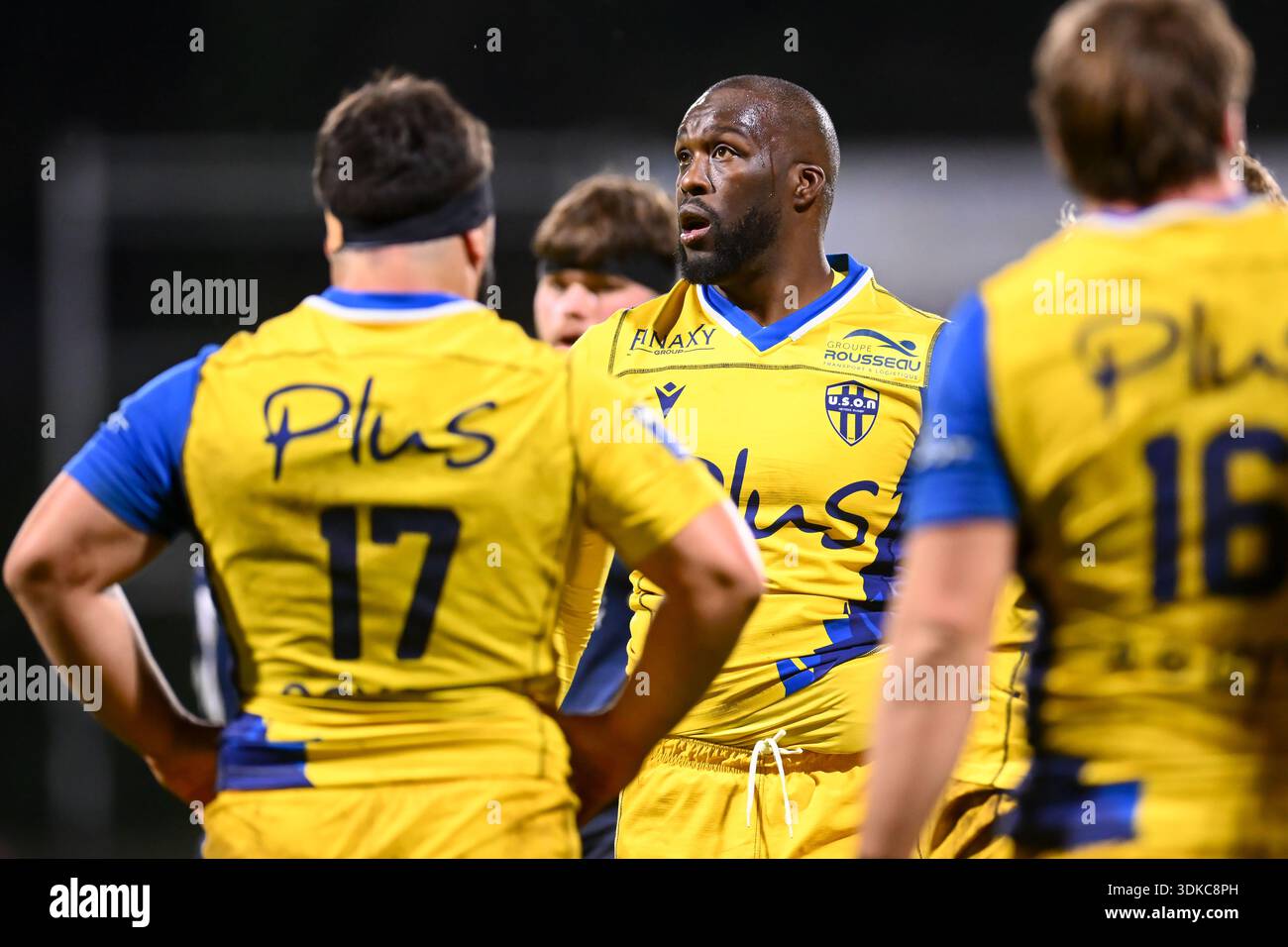 Steven David of USON Nevers during the Pro D2 match between Agen and ...
