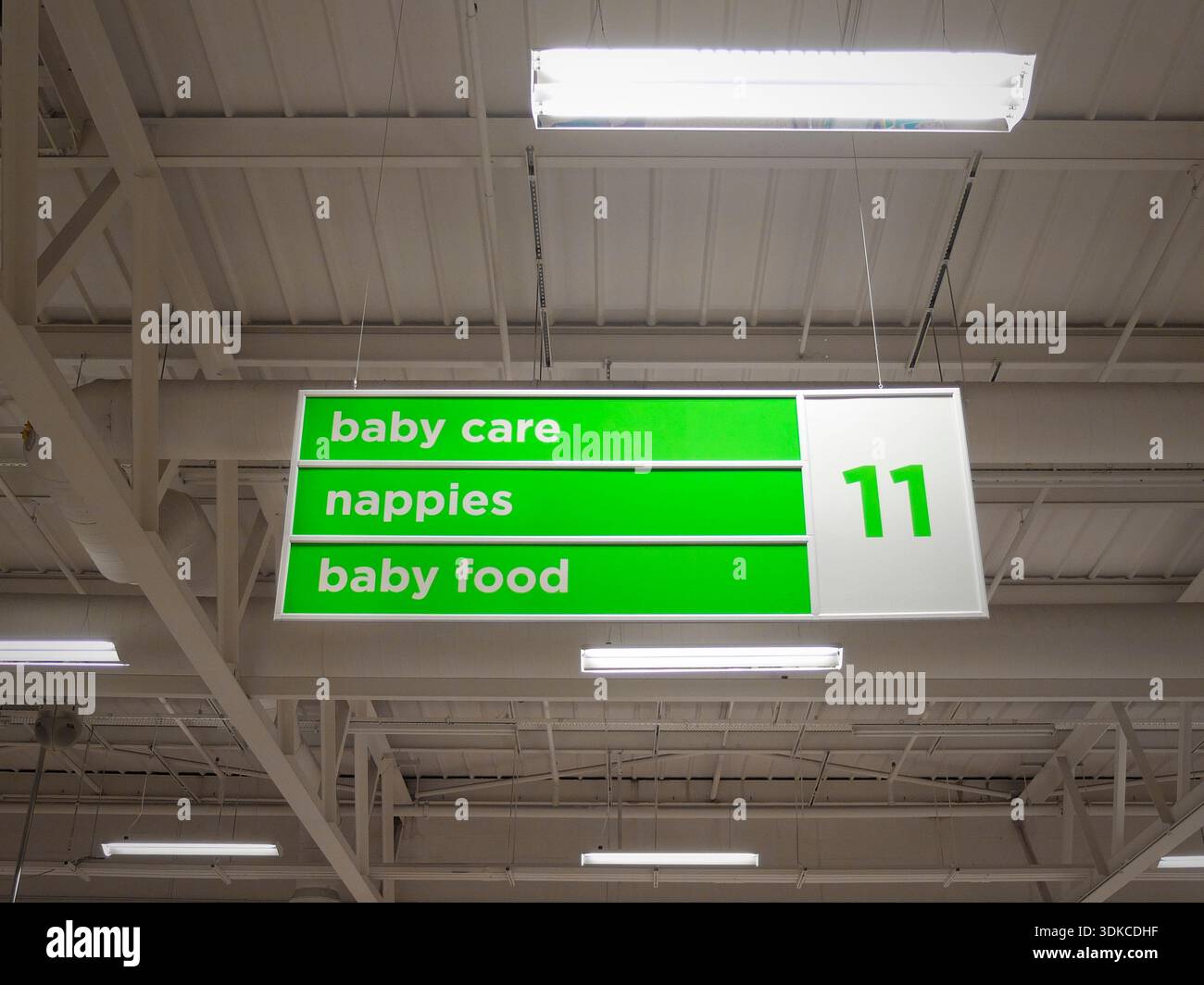 Baby Care Supermarket aisle sign Stock Photo - Alamy