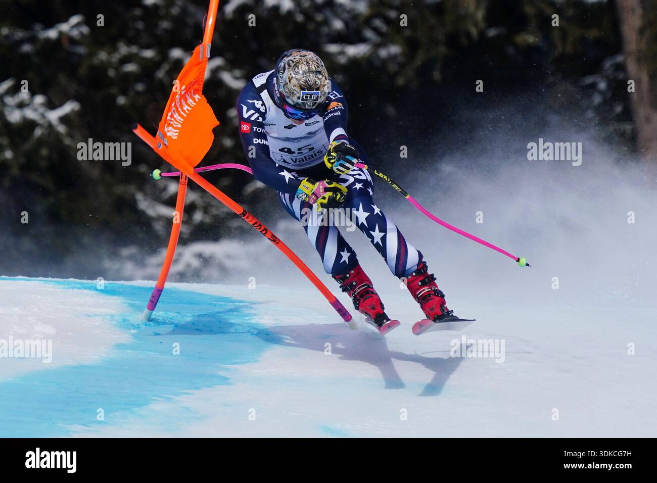 United States' Isabella Wright speeds down the course during an alpine ...