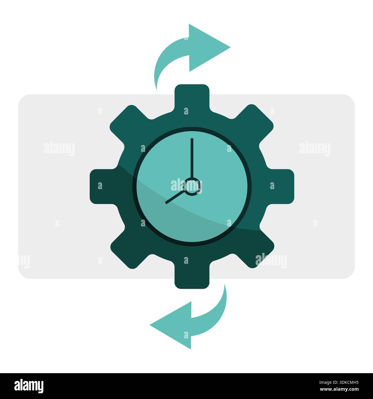 Time management icon. Gear clock symbol. Vector workflow speed. Process ...