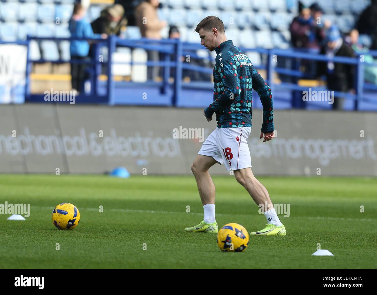 Ben Sheaf of Wrexham in the pregame warmup session during the Sky Bet ...