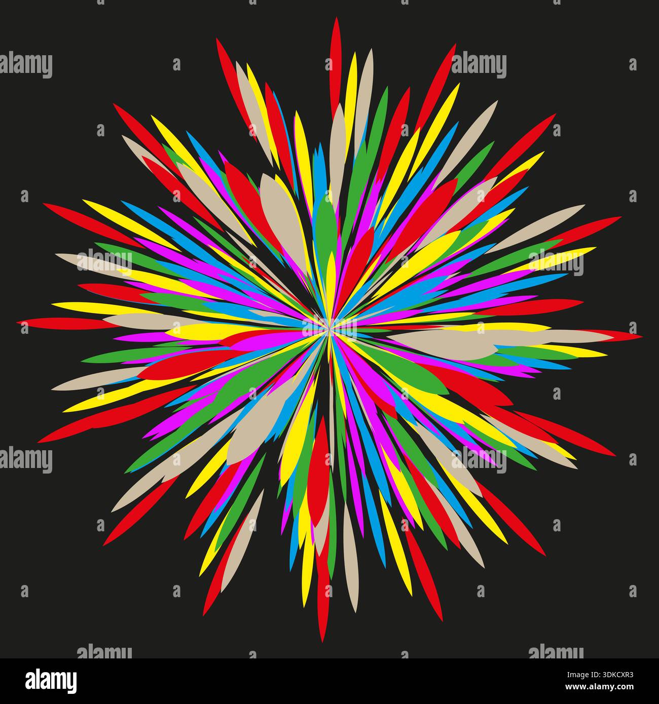 Color ray burst. Bright star explosion. Radiant light Vector. Black ...
