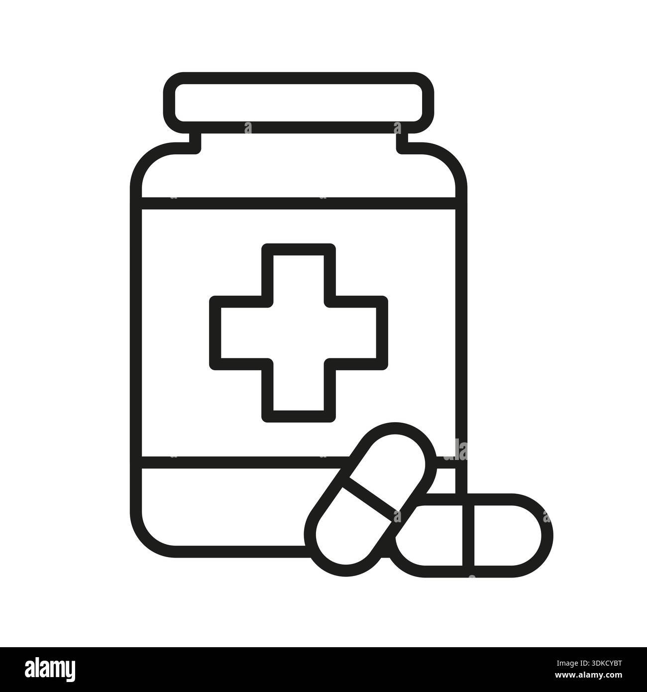Medicine bottle symbol. Healthcare capsule icon. Pharmacy drug Vector ...