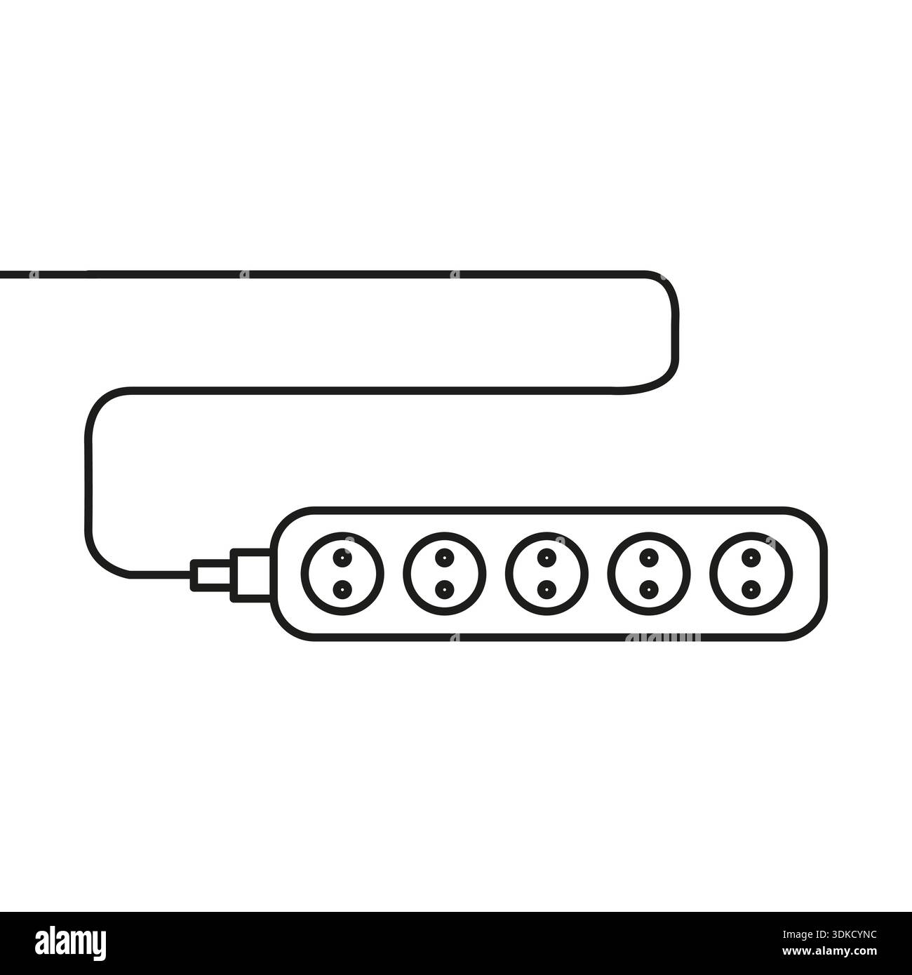 Electric power strip. Multiple sockets Vector. Cable connector icon ...