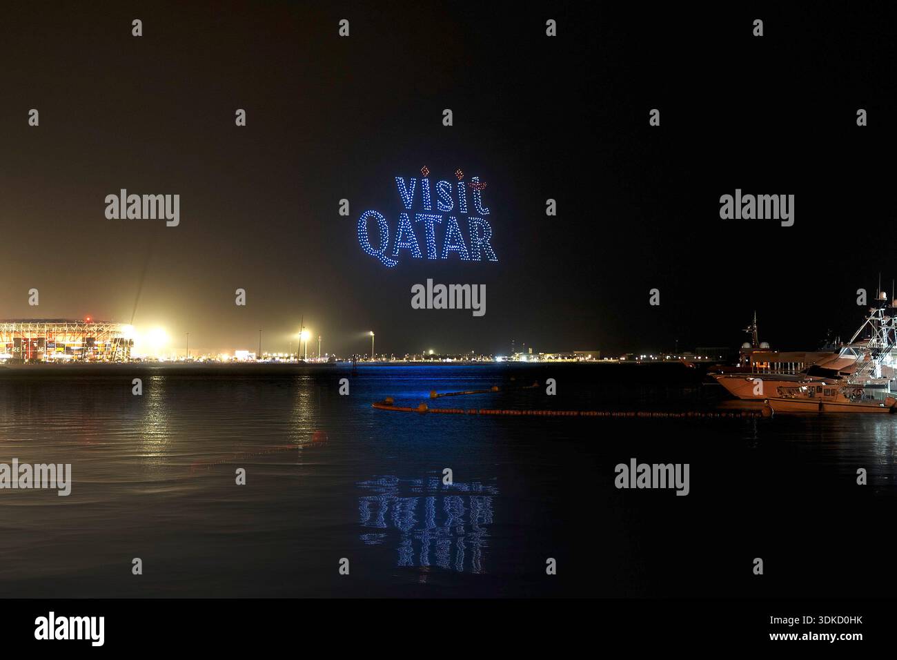 Doha, Qatar - January 15, 2026: Drone show at Stadium 974 Qatar ...