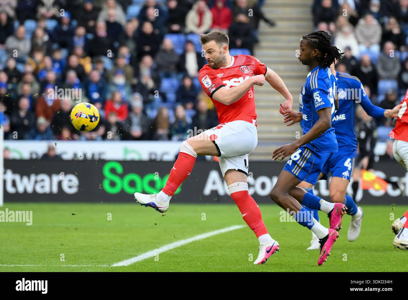 Matthew Godden of Charlton shoots at goal during the Sky Bet ...