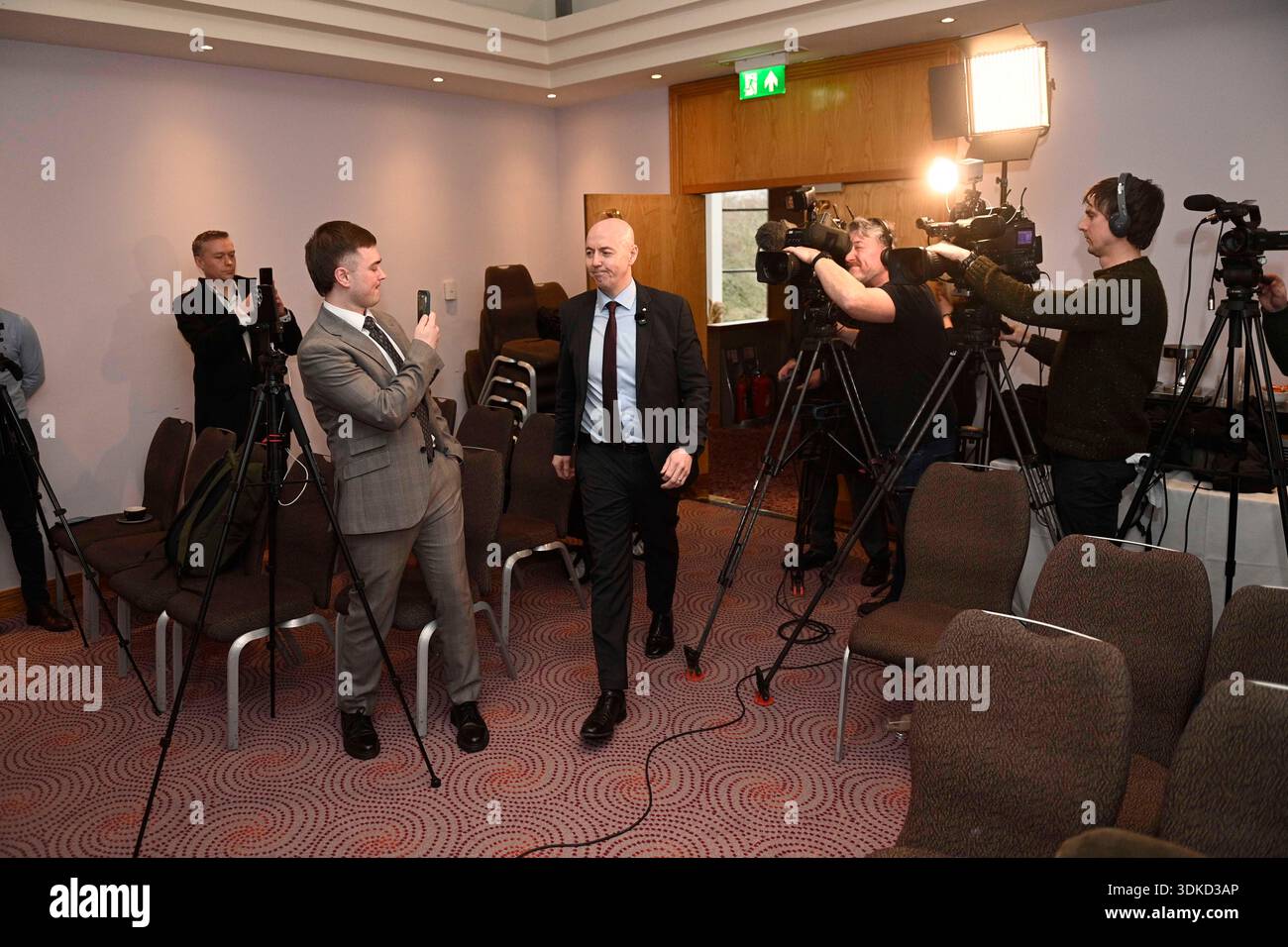 Newly ratified Ulster Unionist Party (UUP) leader Jon Burrows after an ...