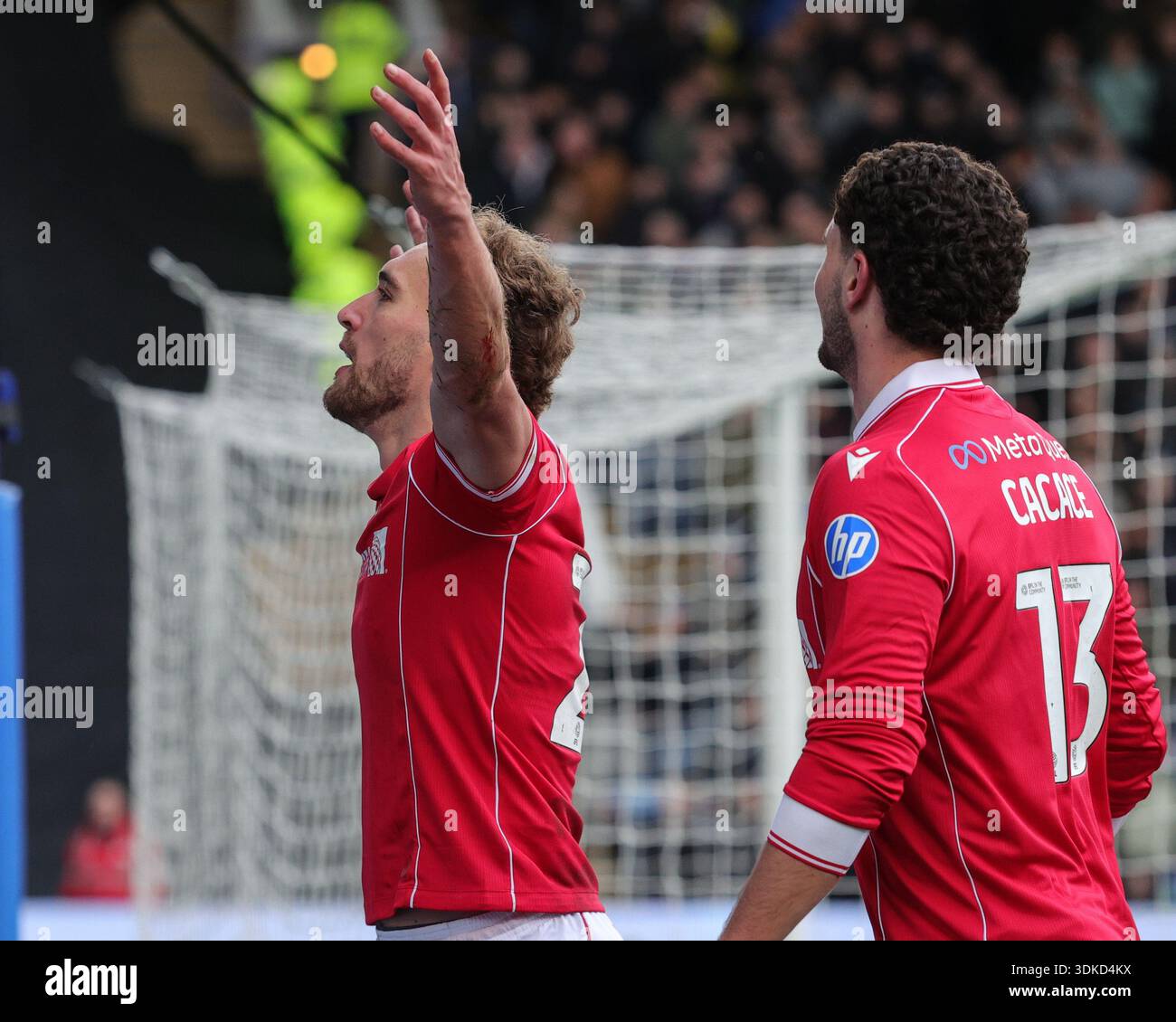 Sam Smith of Wrexham celebrates his goal to make it 0-1 during the Sky ...