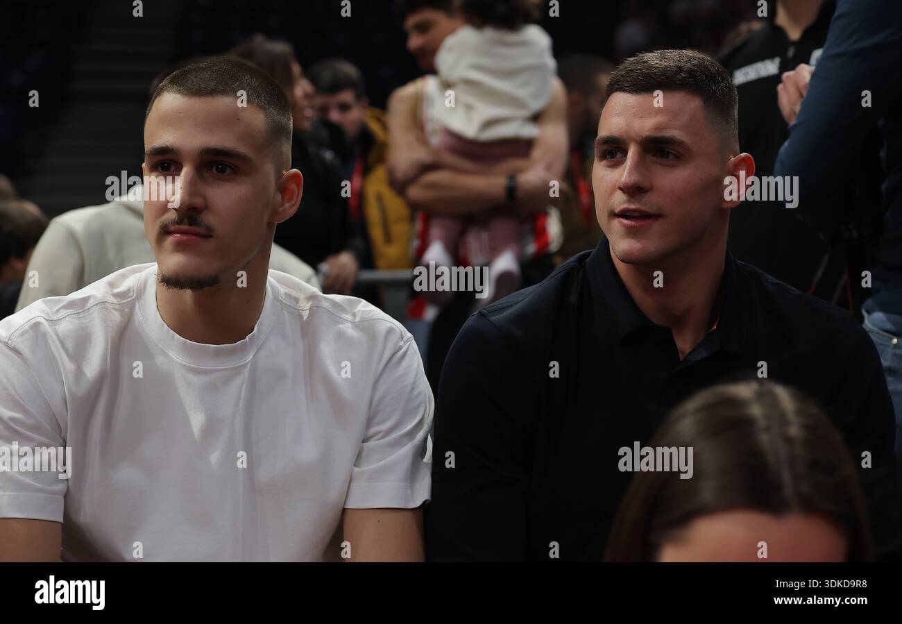 Belgrade, Serbia. 30th Jan, 2026. Milan Glusac i Vasilije Martinovic ...