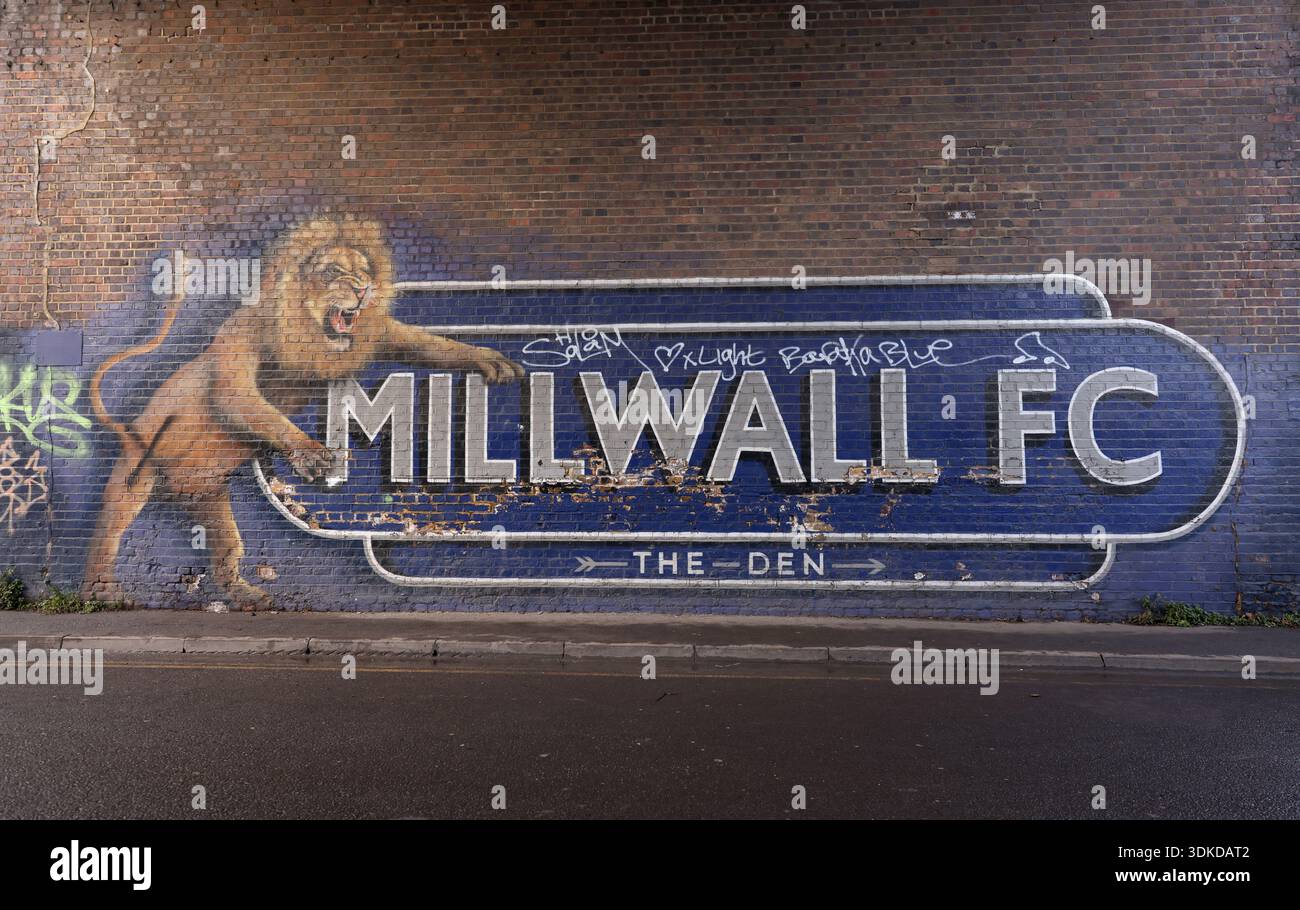 General view of the Millwall FC mural before the Sky Bet Championship ...
