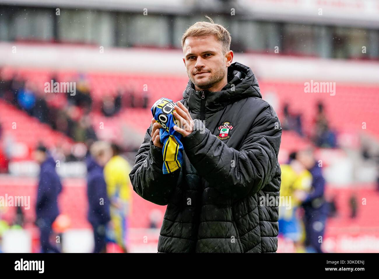 Leo Scienza of Southampton applauds the fans after the final whistle ...