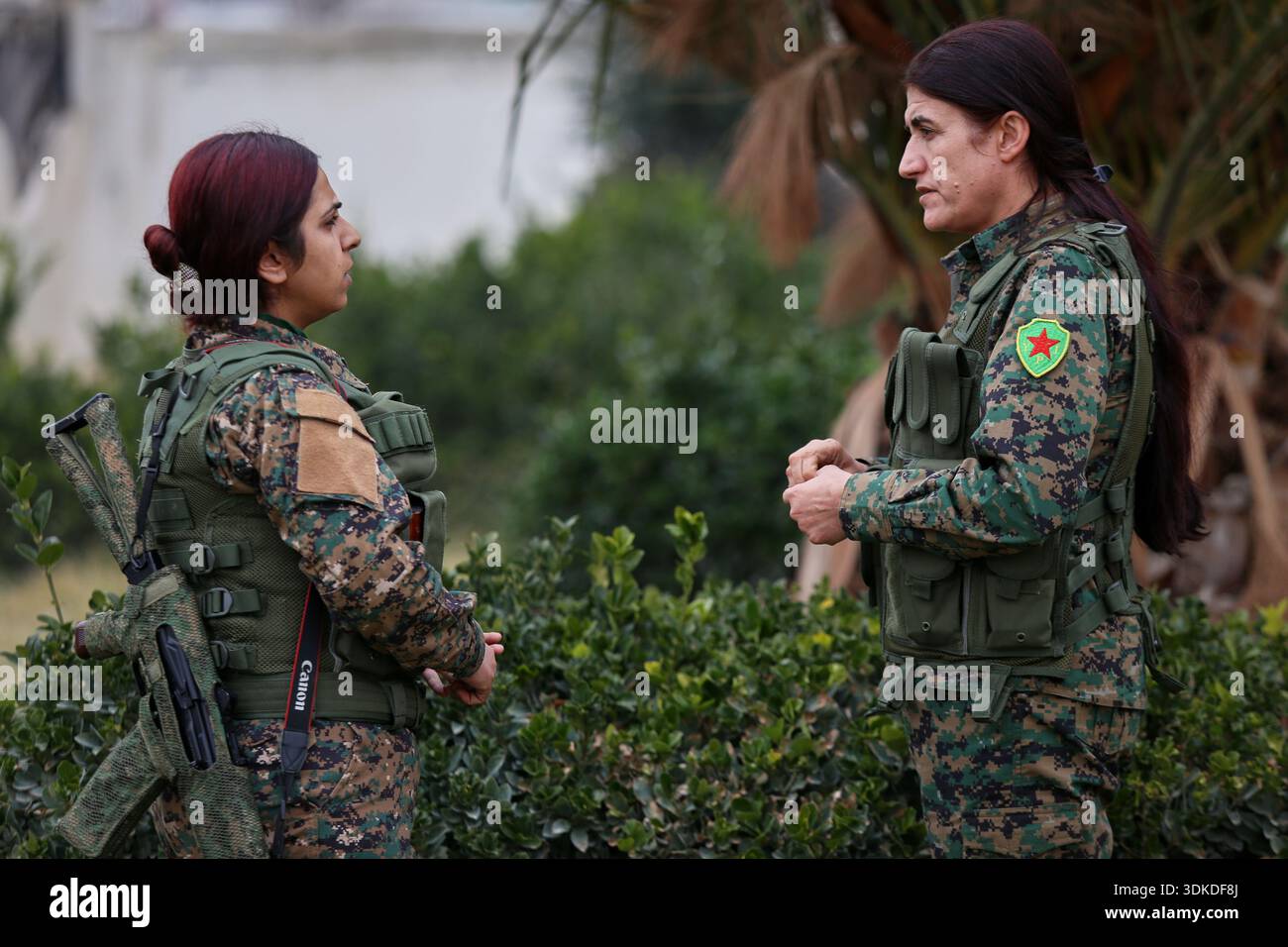 Rohlat Afrin, commander of the Syrian Democratic Forces (SDF) Women's ...