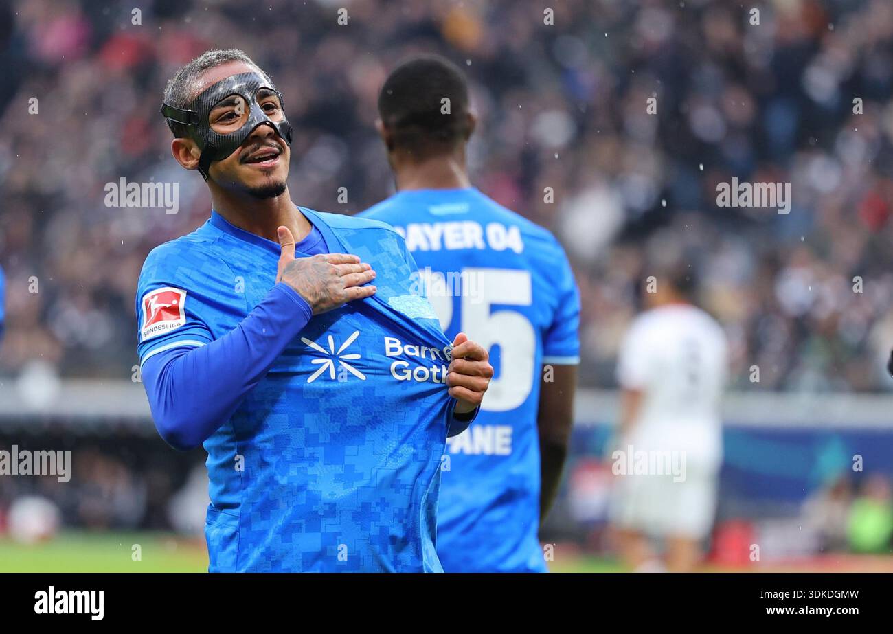 0:1 Goal [goal], cheers, goal scorer Arthur (Leverkusen) Frankfurt ...