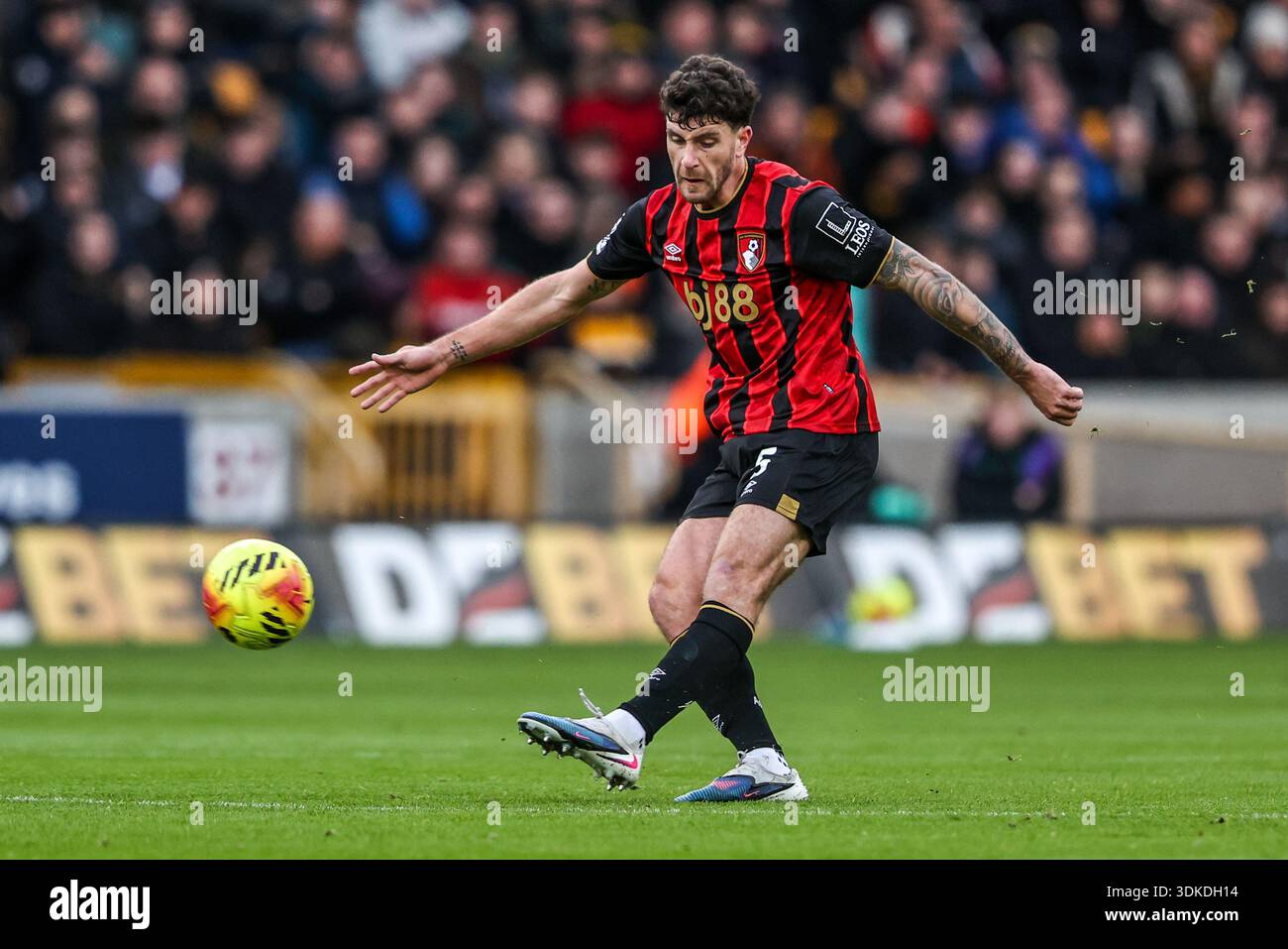 Marcos Senesi of Bournemouth passes the ball during the Premier League ...