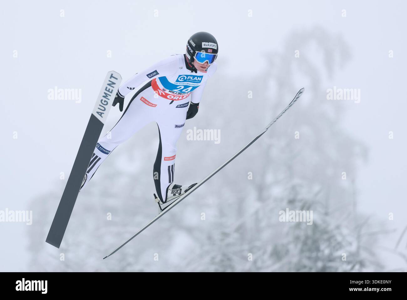 Eirin Maria KVANDAL of Norway soars in the air during the women's large ...
