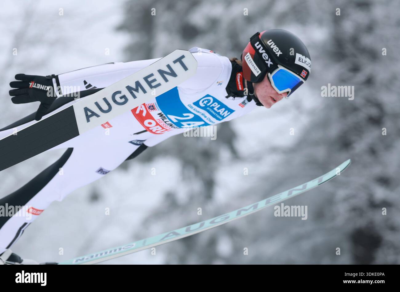 Eirin Maria KVANDAL of Norway soars in the air during the women's large ...