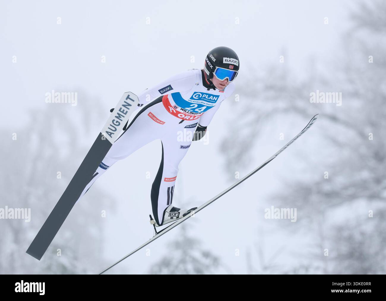 Eirin Maria KVANDAL of Norway soars in the air during the women's large ...