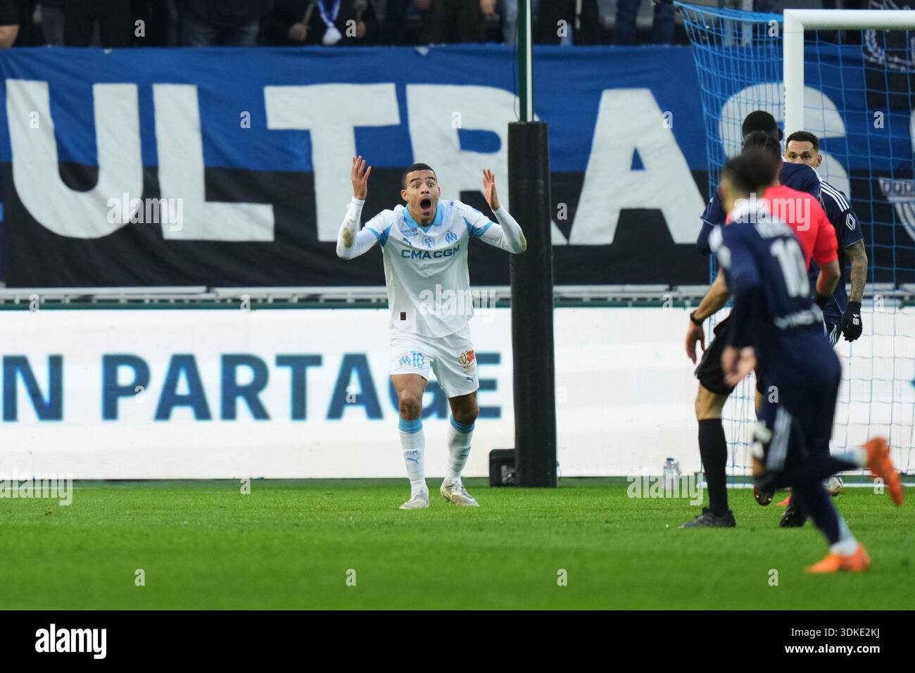 Marseille's Mason Greenwood reacts during the French League One soccer ...