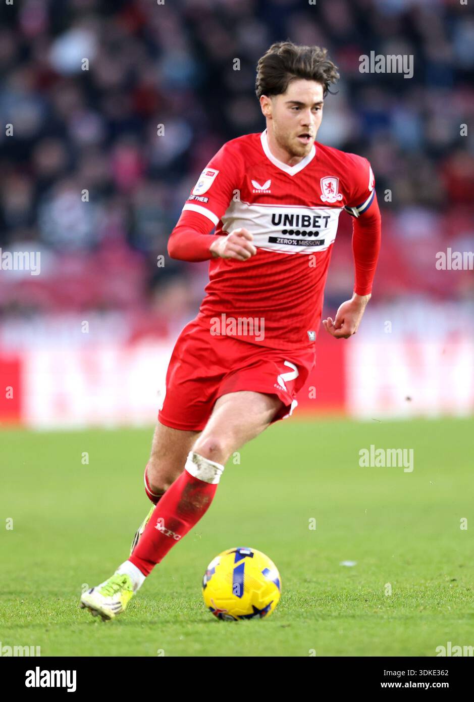 Middlesbrough's Hayden Hackney in action during the Sky Bet ...