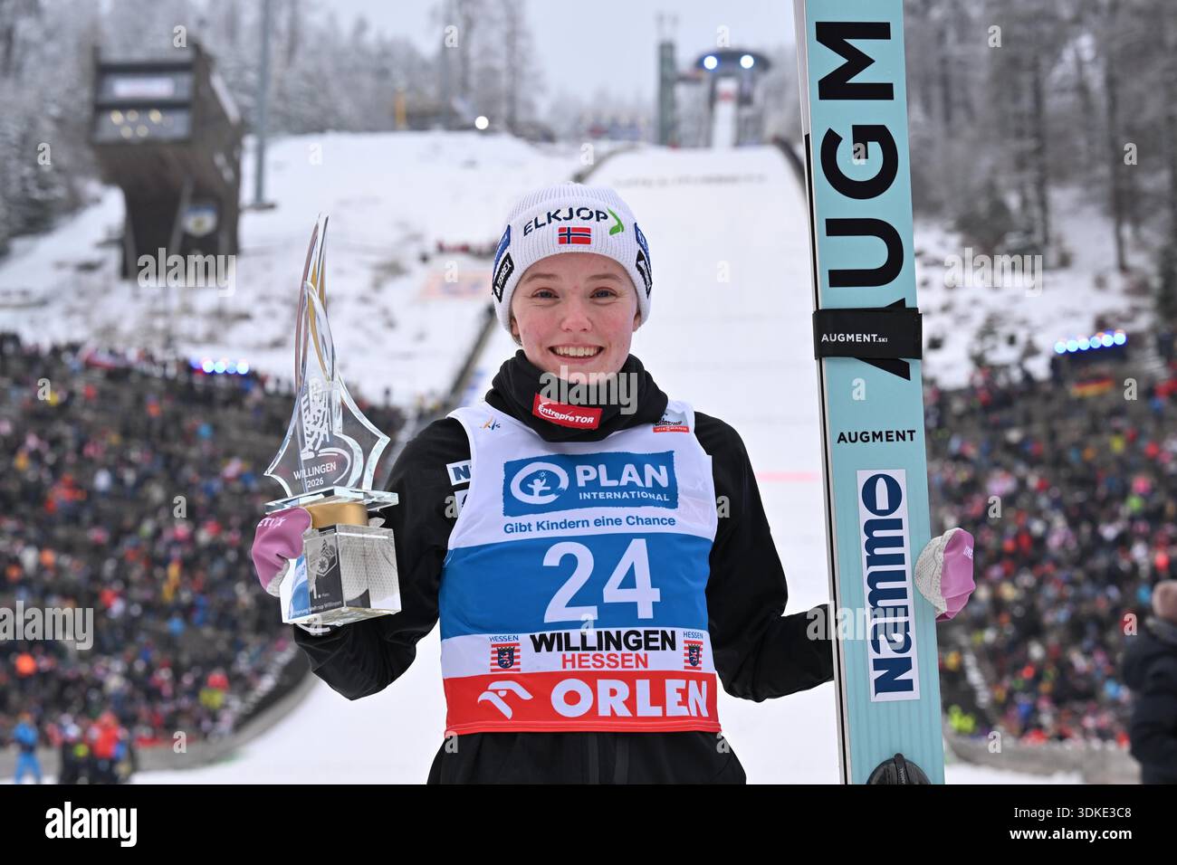 Norway's Eirin Maria Kvandal poses after winning a ski jumping, women's ...