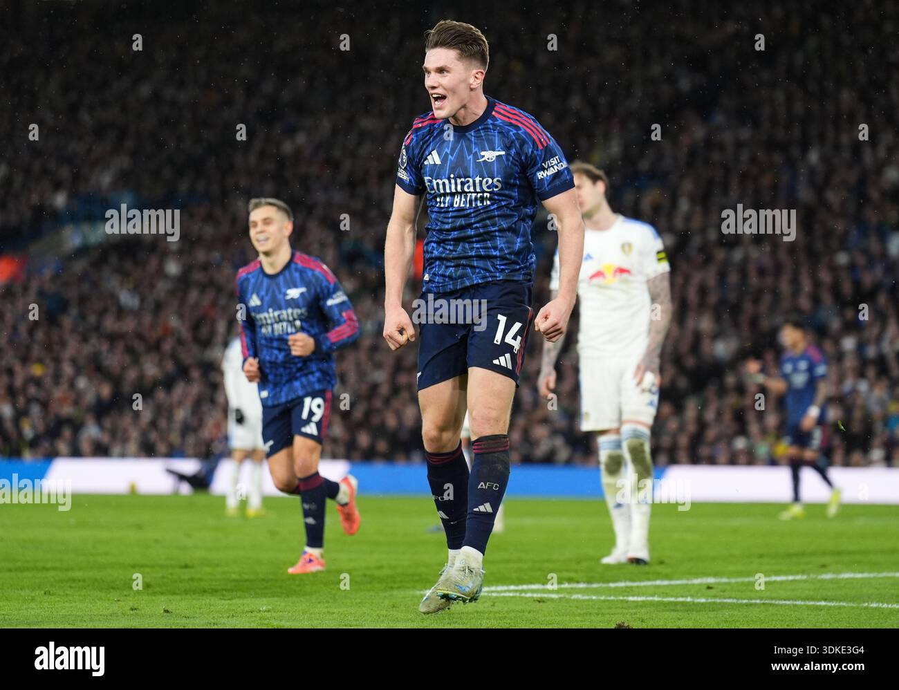 Arsenal's Viktor Gyokeres celebrates scoring their side's third goal of ...