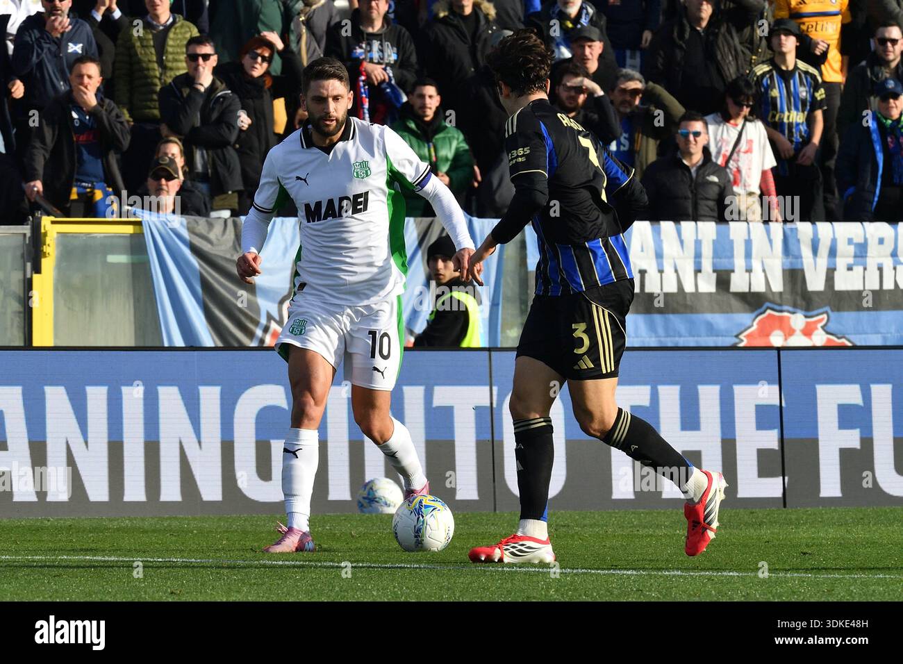 Domenico Berardi (Sassuolo) Samuele Angori (Pisa) during Pisa SC vs US ...