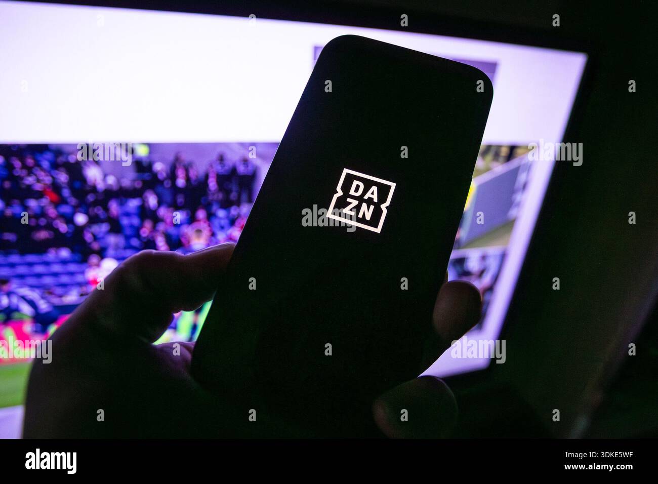 DAZN shows Bundesliga [Bundesliga], stock image, app on the iPhone ...