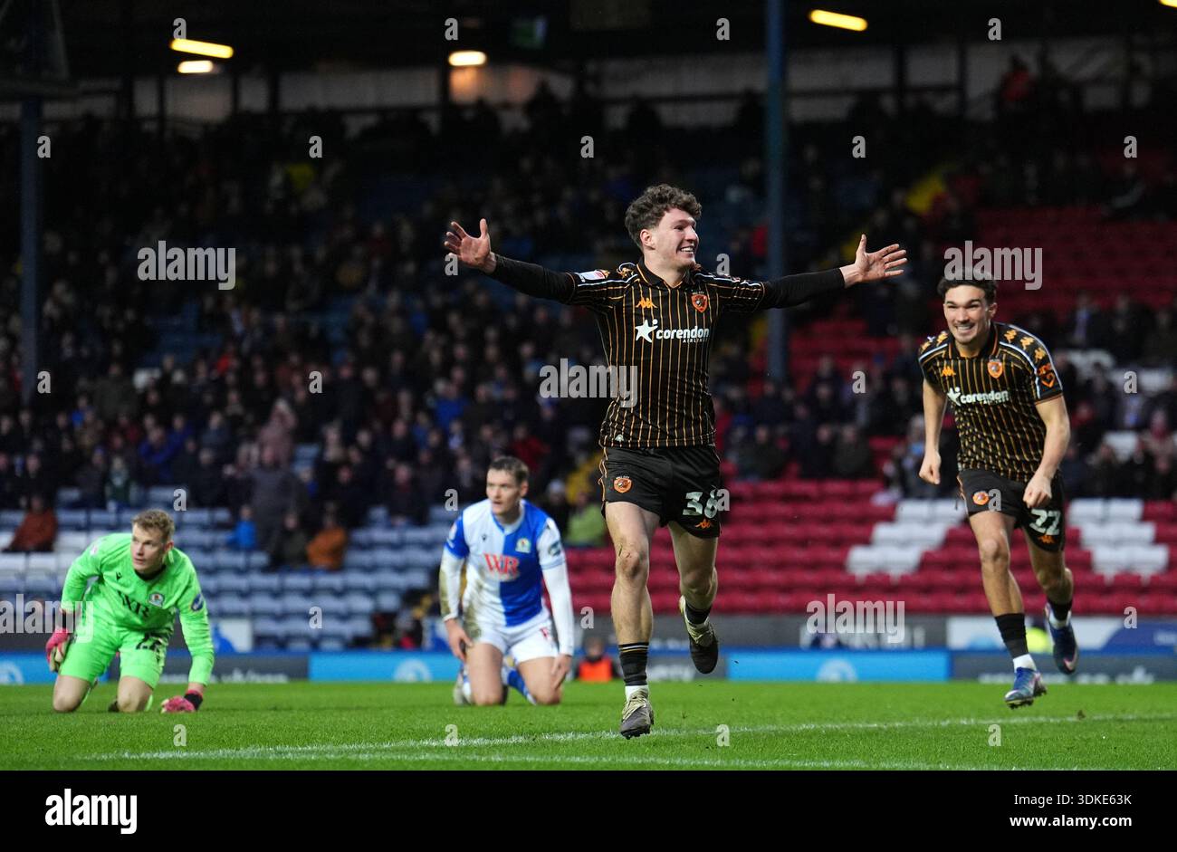 Hull City's Lewis Koumas celebrates scoring their side's first goal of ...