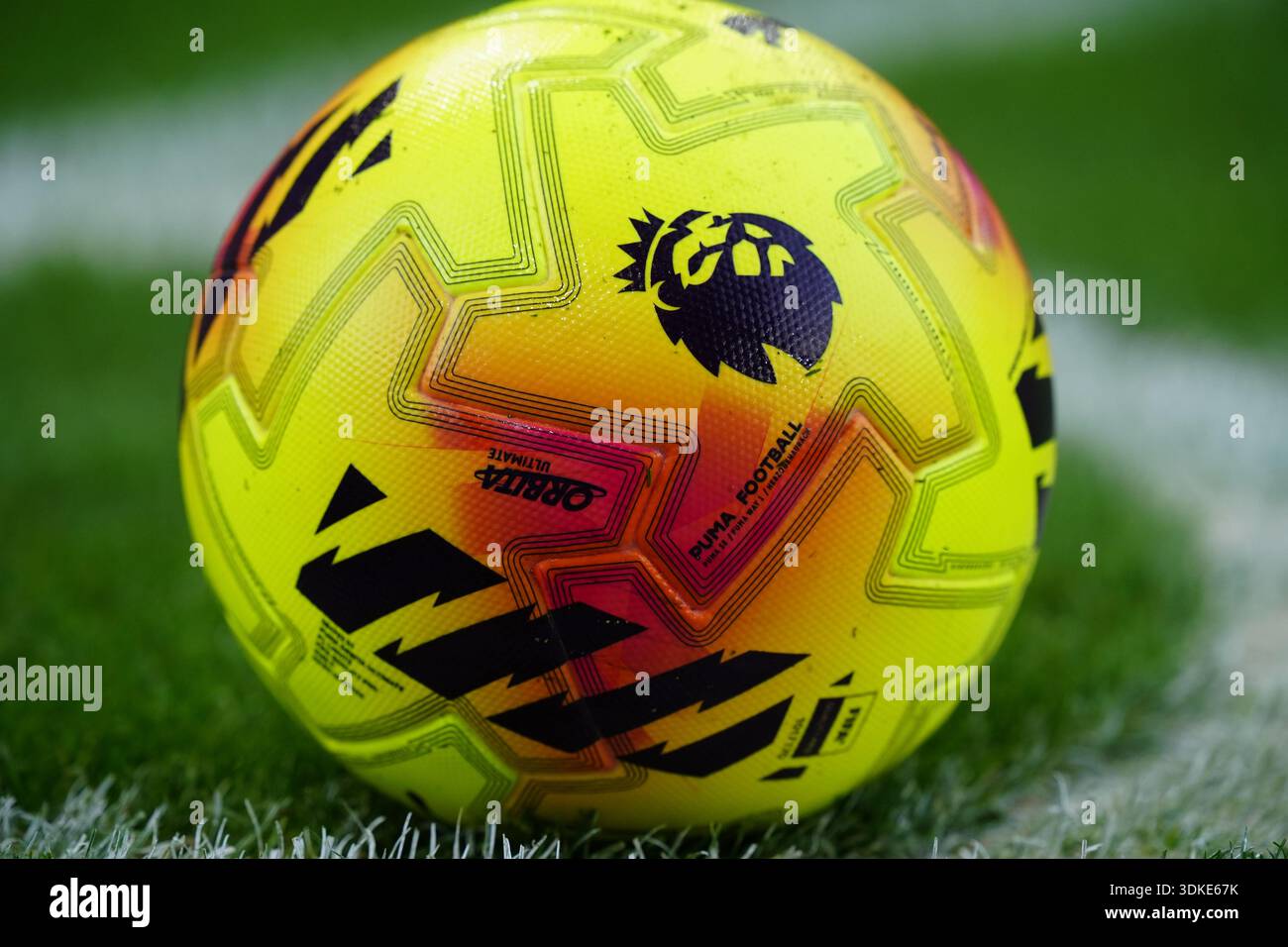 Detail view of a Puma match ball during the Premier League match at ...