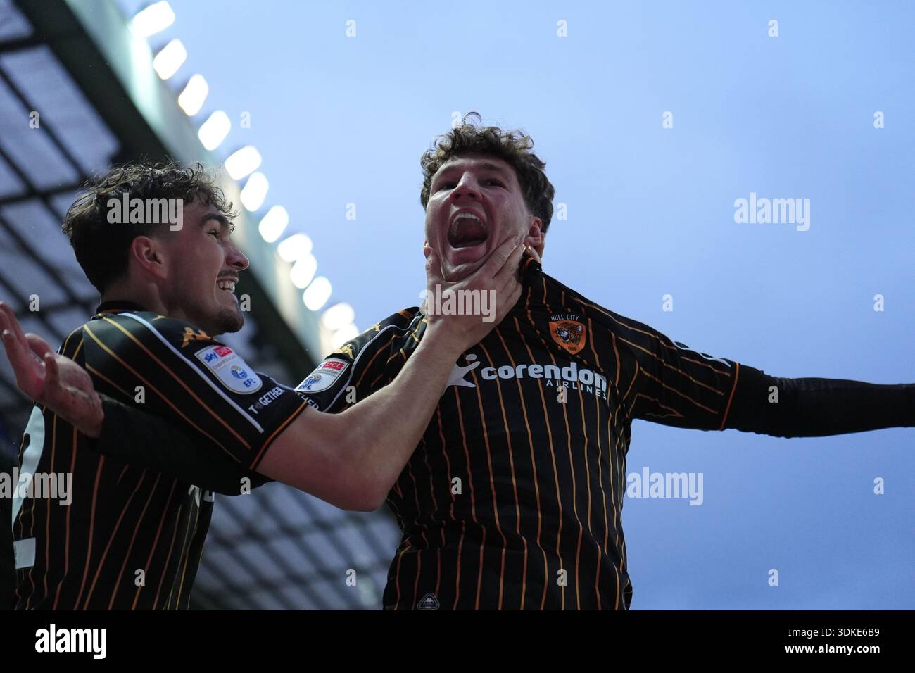 Hull City's Lewis Koumas celebrates scoring their side's first goal of ...